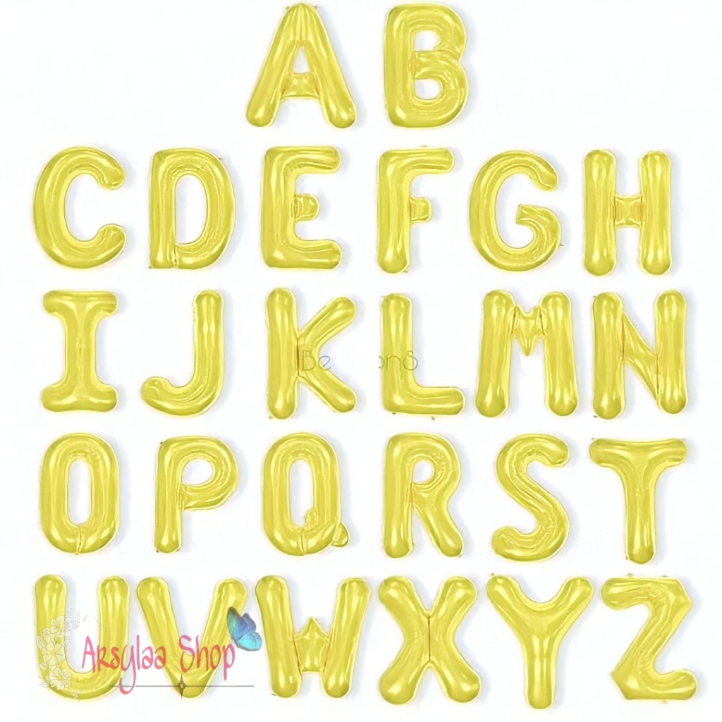 Jual Balon Foil Huruf Warna Gold 16 Inch 40cm Abjad Alphabet A-Z ...