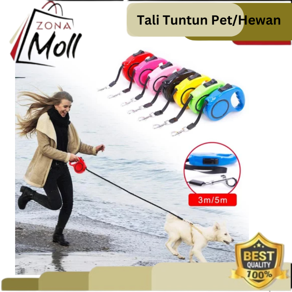 Jual Tali Tuntun Hewan Otomatis / Automatic Smart Retractable Pet Dog ...