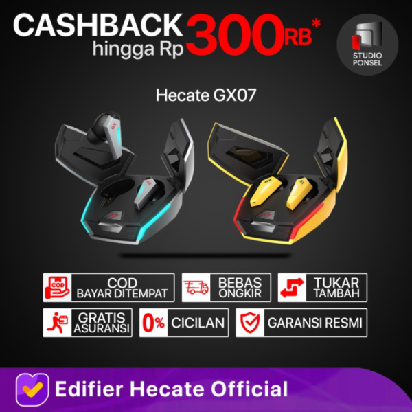 Jual Unik Edifier Hecate GX07 True Wireless Gaming Earbuds with ANC GX ...
