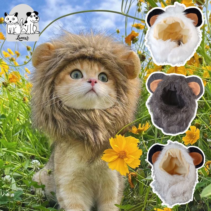 Jual Topi Kucing Bentuk Singa / Wig Desain Rambut Singa / Cat Lion Hair ...
