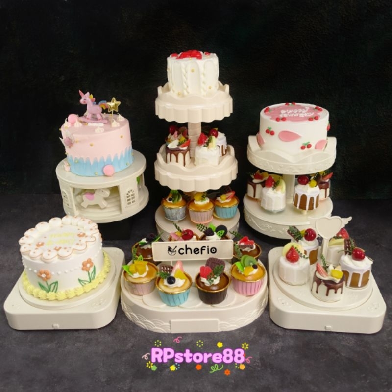 Jual Go Round Rotating Table Meja CupCake Putar Meja Display Sushi ...