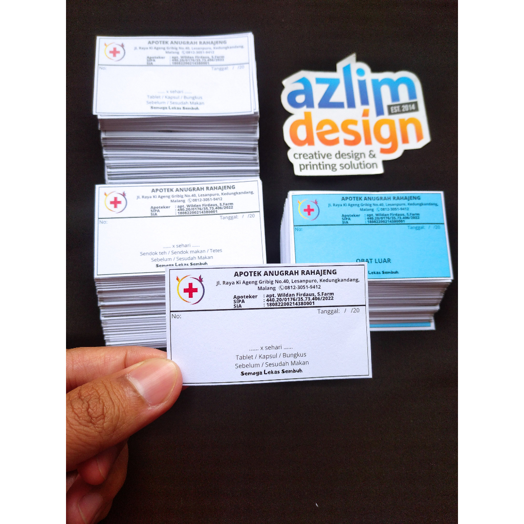 Jual Cetak Etiket Label Obat Stiker Sirup / Etiket Obat Resep Apotek ...