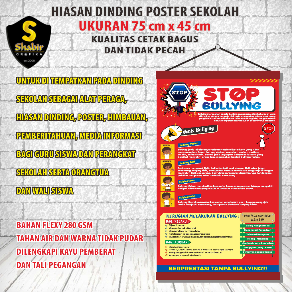Jual ALAT PERAGA, HIASAN DINDING, POSTER STOP BULLYING | Shopee Indonesia