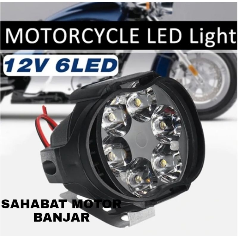 Jual promo 2 lampu tembak sport 6 LED 6 mata universal semua motor ...