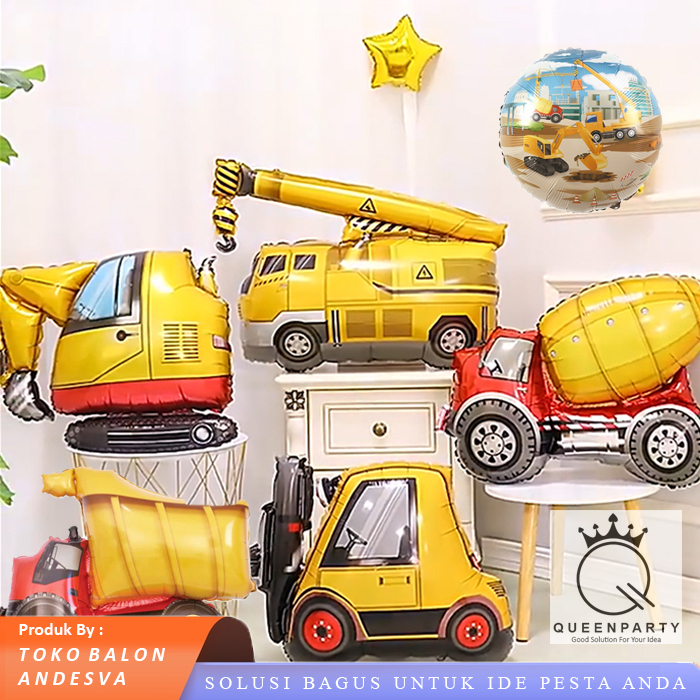 Jual Balon Foil mobil kendaraan proyek JUMBO / balon mobil konstruksi ...