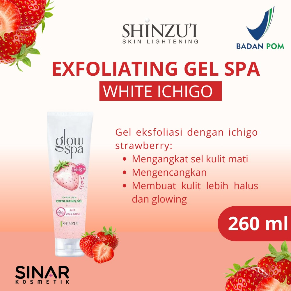 Jual Shinzui Glow Spa Exfoliating Gel Ichigo / Cica / Honey - 130ml ...