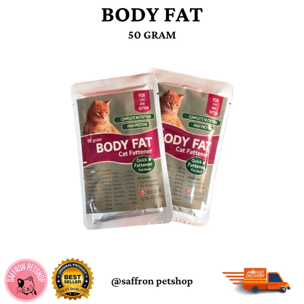 Jual BODY FAT VITAMIN PENGGEMUK KUCING 50 GRAM | Shopee Indonesia