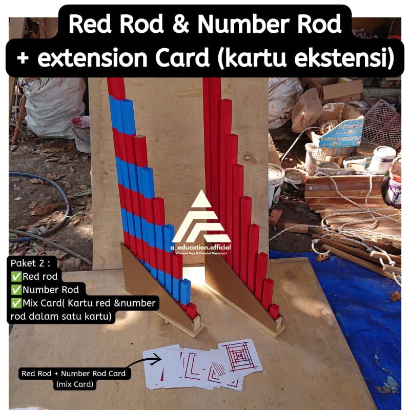 Jual Number rods Montessori and long rod red rod dan number rod ...