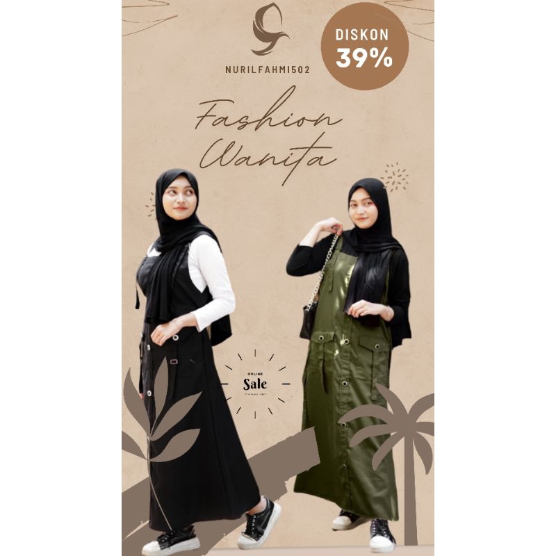 Jual Gamis inara#overral gamis #flow overall jumsuit#gamis trendy#gamis ...