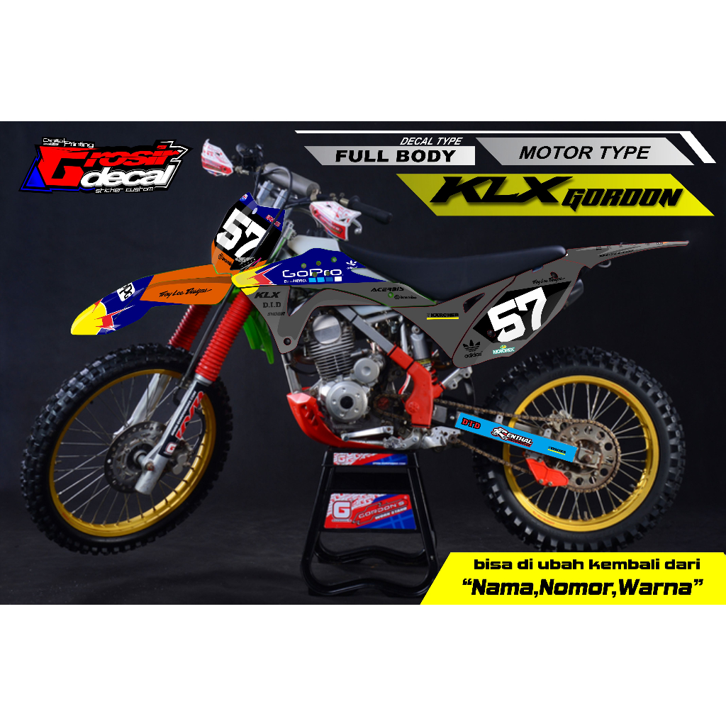 Jual DECAL KLX GORDON SUPERMOTO FULL BODY STICKER KLX GORDON 150 FULL ...