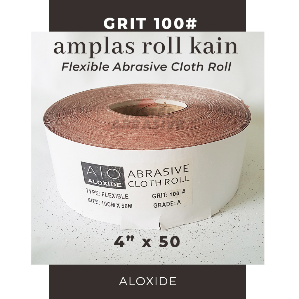 Jual Amplas Rol Grit 100 4 inch 4 x 50 meter Kain Flexible Lentur ...