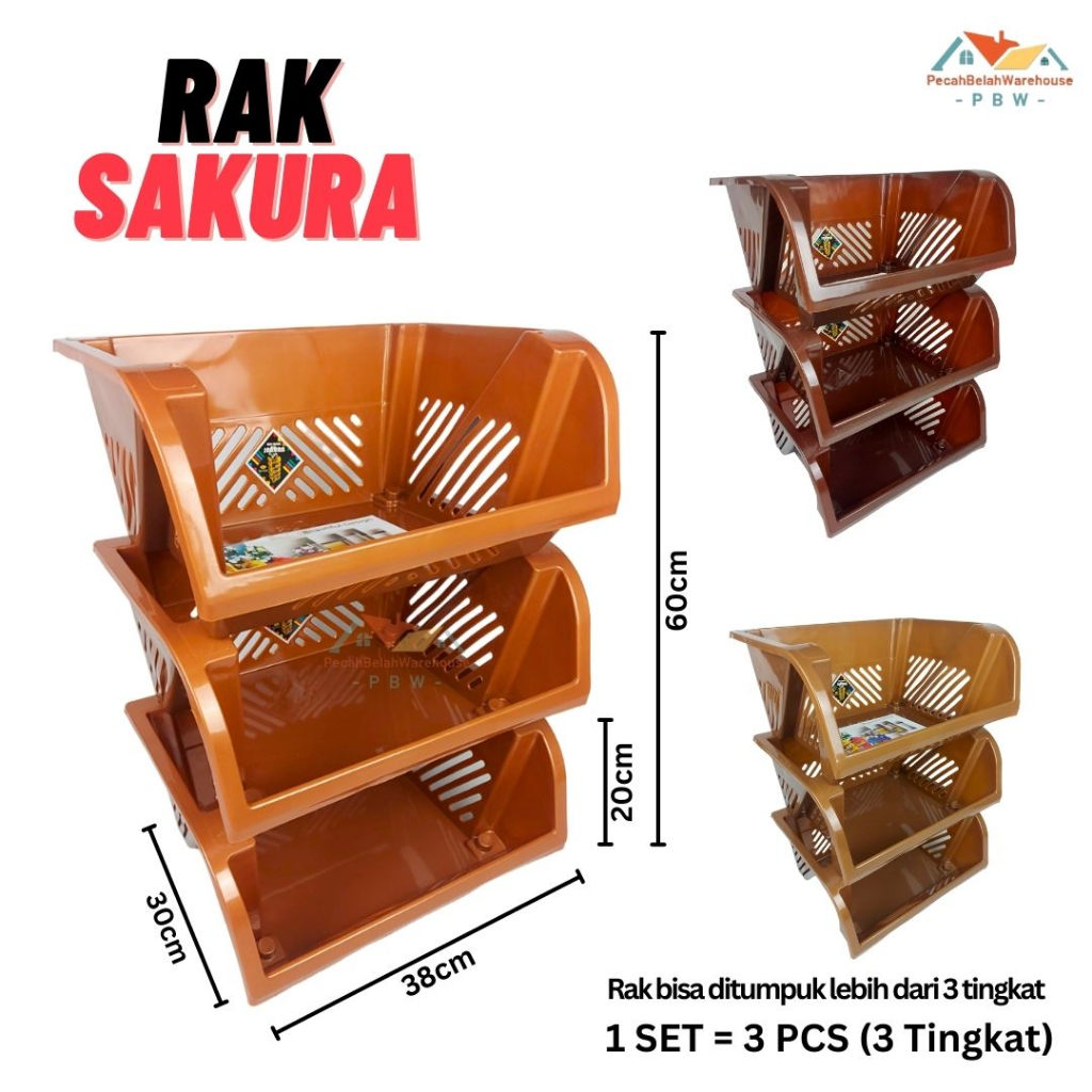 Jual Rak Plastik Serbaguna Sakura Mikiwa / Rak Dapur / Rak Mainan Rak ...