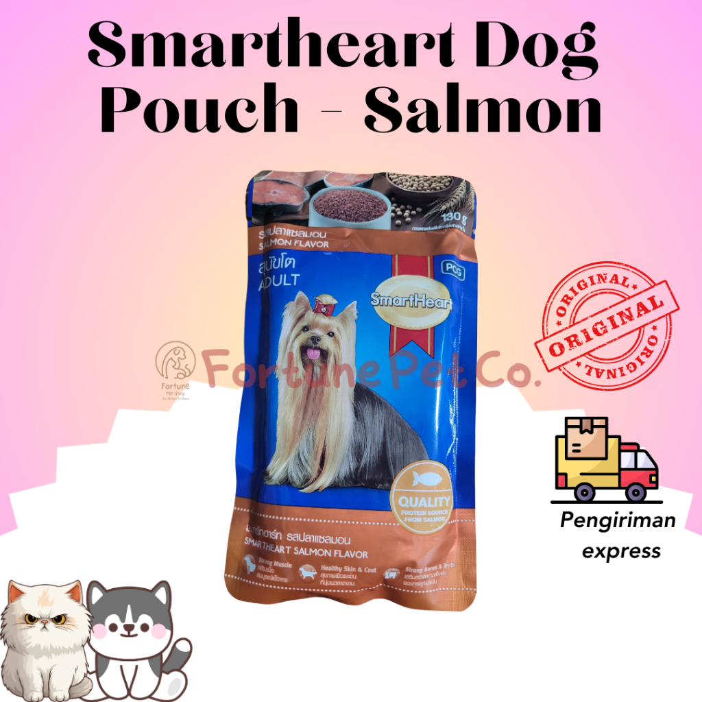 Jual SmartHeart Pouch Dog Food Salmon 130 Gram - Makanan Anjing Basah ...