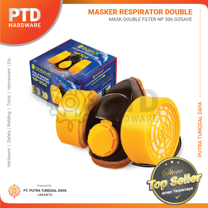 Jual Masker Respirator Double Filter NP306 Anti Debu Asap Polusi Gosave ...