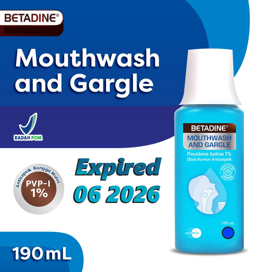 Jual BETADINE obat kumut Mouthwash Gargle 190ml Antiseptik Botol ...