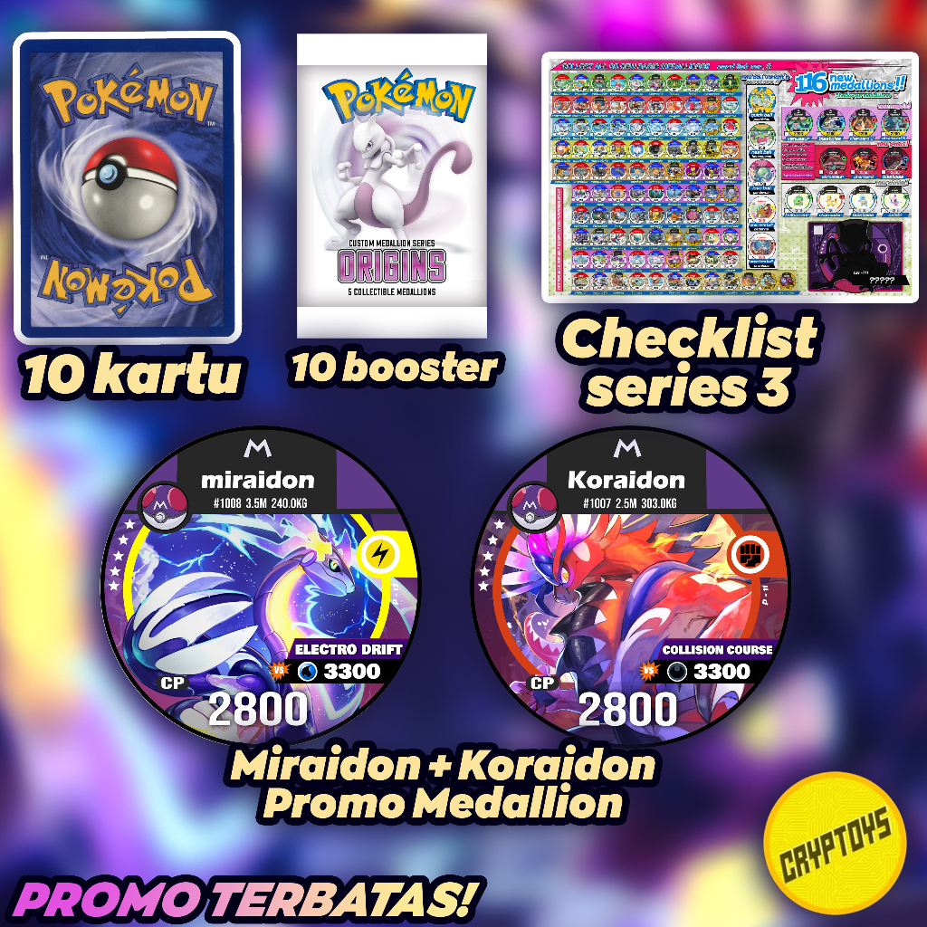 Jual Promo Set SERIES 3 Medallion kustom Kartu pokemon TCG Indonesia ...