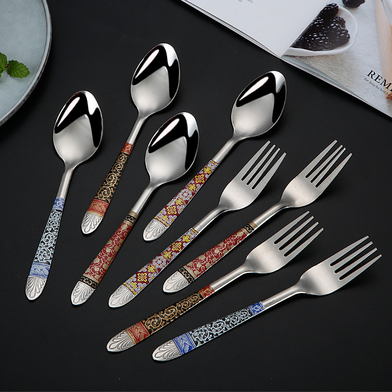 Jual 1 Lusin 12 Pcs Sendok Makan dan Garpu Makan Motif Batik Spoon Fork ...
