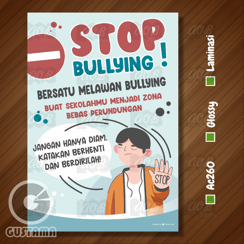 Jual Poster Stop Bullying Sekolah Dasar, Poster Edukasi Bullying SD Laminasi A3 | Shopee Indonesia