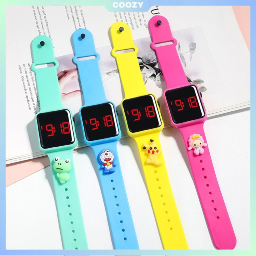 Jual Coozy Jam Tangan Anak Karakter Led Motif Kartun Pikachu Spiderman ...