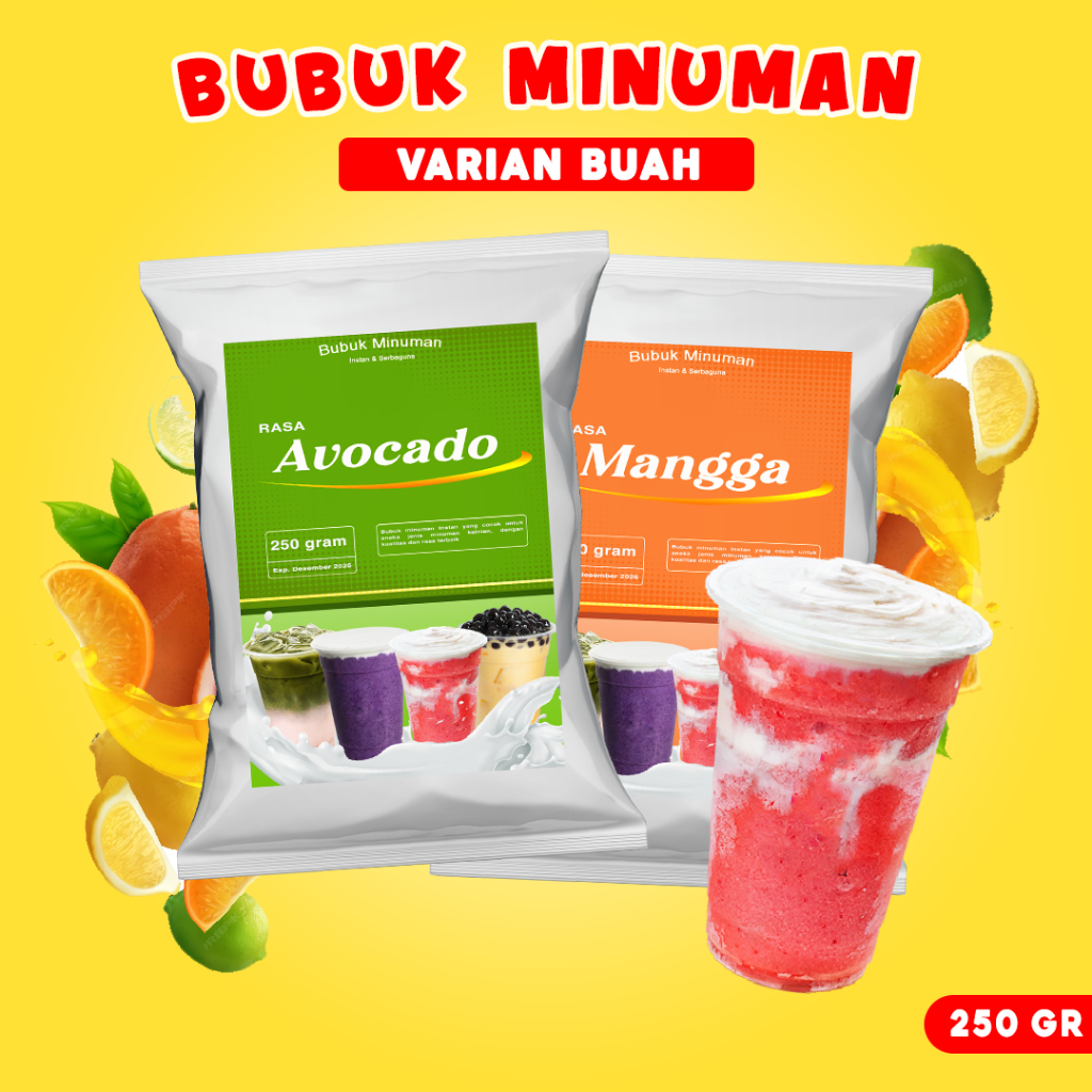 Jual BUBUK MINUMAN RASA 250G / BUBUK MINUMAN ANEKA BUAH / SERBUK ...