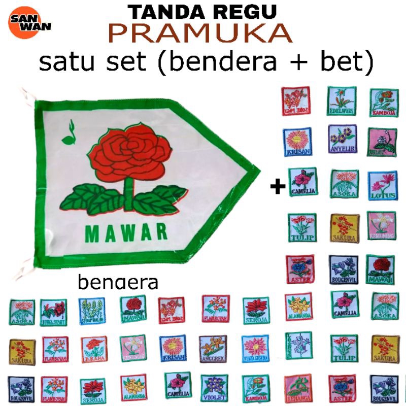 Jual Bet Regu Pramuka Perempuan Regu Bunga Satu Set Lengkap | Shopee ...