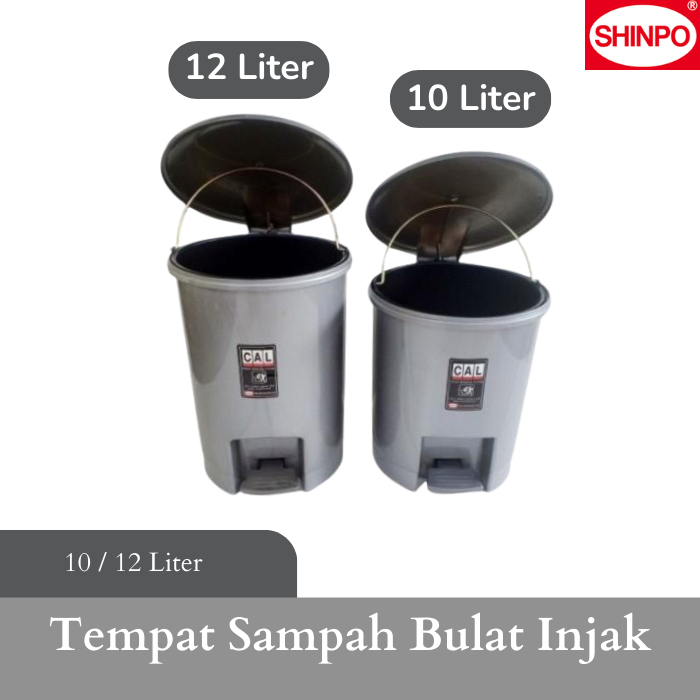 Jual Tempat Sampah Plastik Bulat Pedal 10 Liter Shinpo SIP 840 S - Alat Kebersihan Dustbin Injak ...