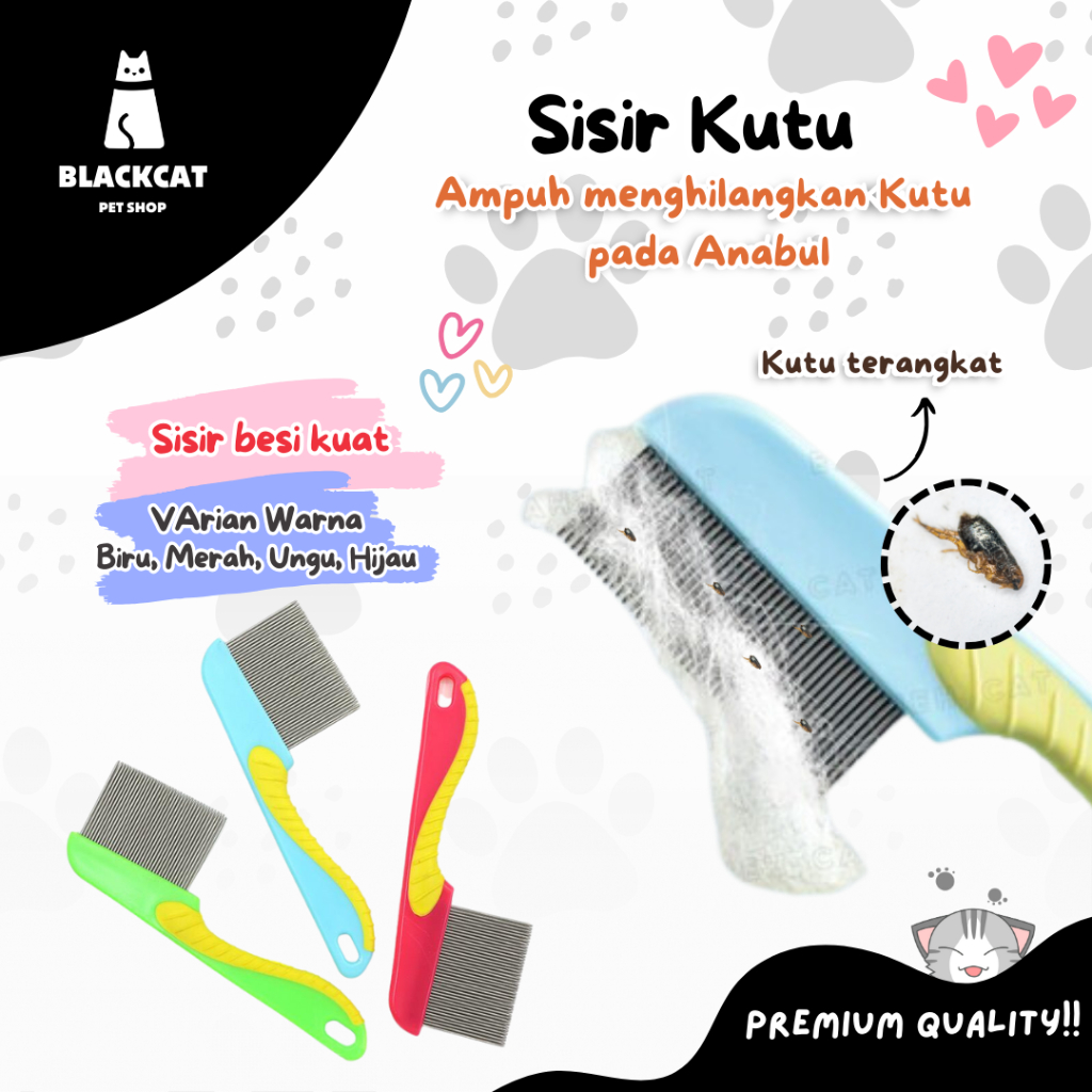 Jual BLACKCAT Sisir Kutu Kucing Sisir Kutu Anjing Sisir Kucing Sisir ...