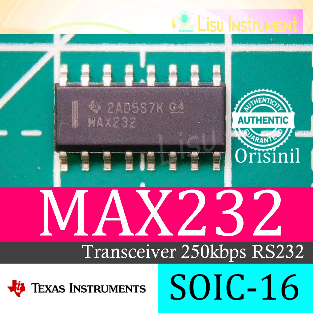 Jual MAX232DR MAX232 RS232 Transceiver SOIC-16 Texas Instruments ...