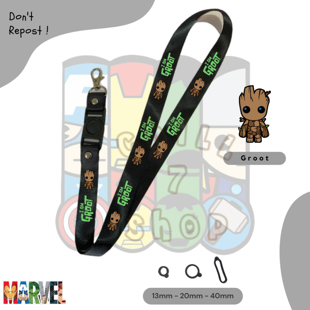Jual Lanyard Ironman Captain America Spiderman Guardian of Galaxy ID ...