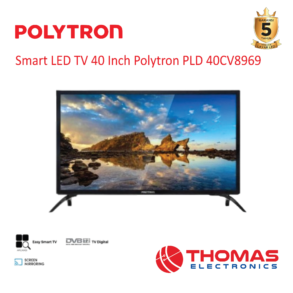 Jual Smart Lite LED TV Polytron 40 Inch PLD 40CV8969 40 CV 8969 Garansi ...