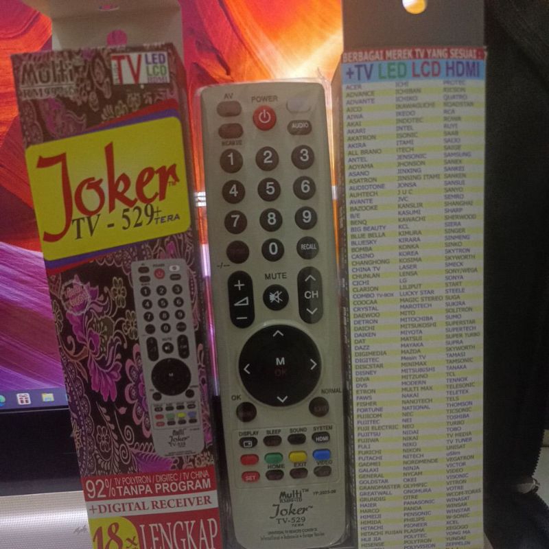 Jual Remote Joker Multi TV LED LCD HDMI UNIVERSAL 529+ Tera LEBIH ...