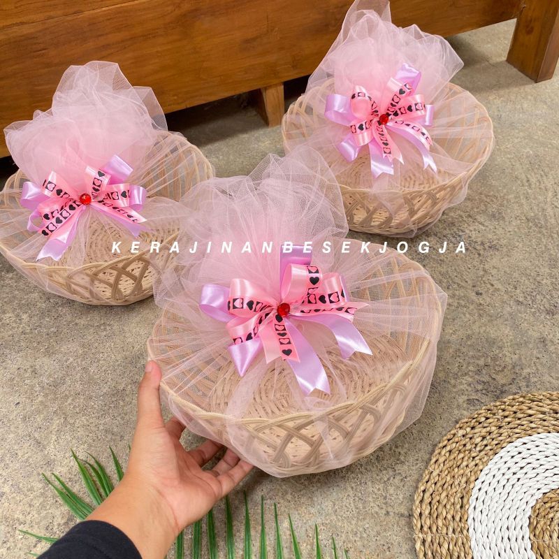 Jual KERANJANG ROTAN D 20CM / hantaran seserahan wadah telur parsel ...