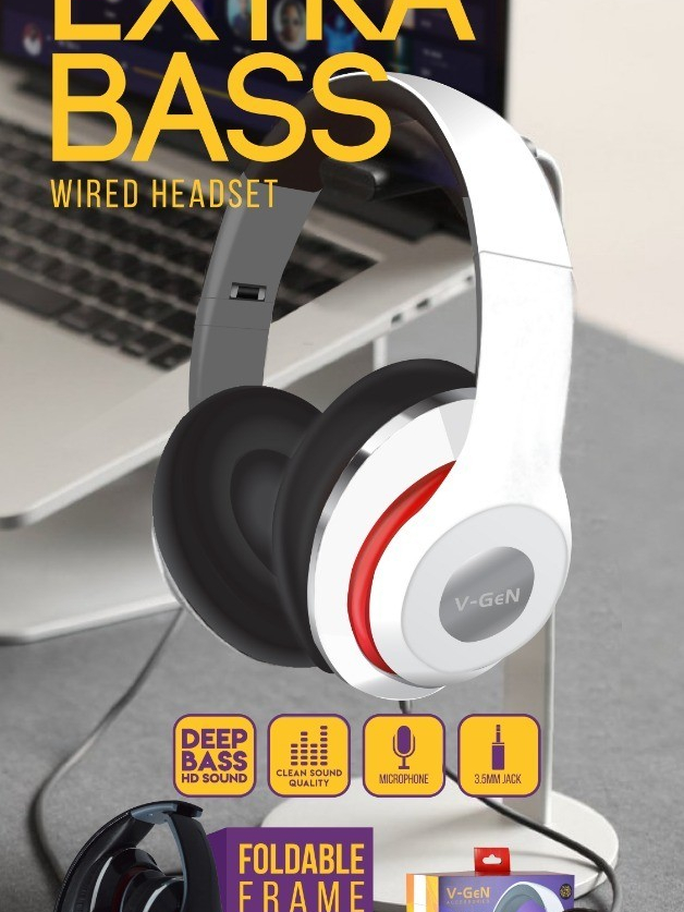 Jual Headset V-GeN VHD1-06 Wired Extra Bass Headphone Foldable Frame ...