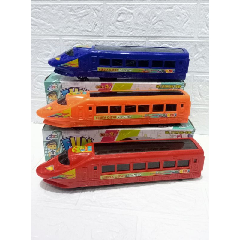 Jual Mainan kereta Fun Train Kereta cepat Indonesia Lampu dan suara | Shopee Indonesia