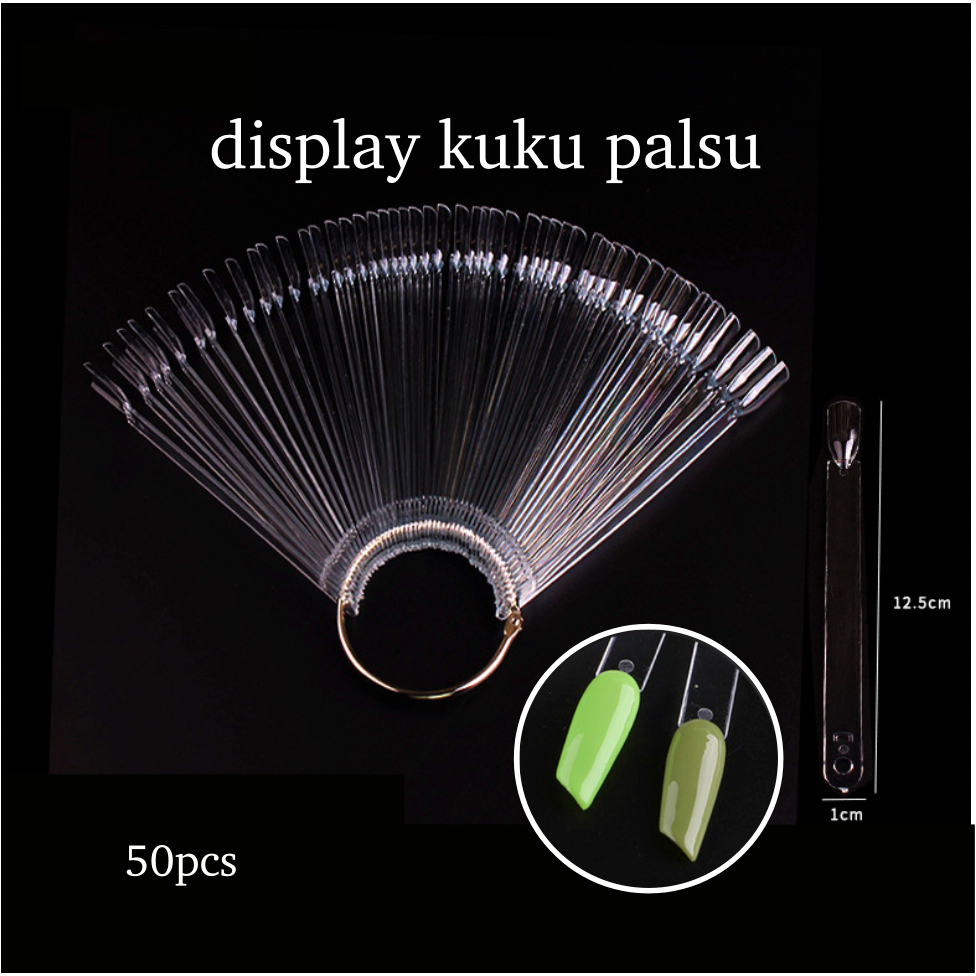 Jual Display Warna kuku palsu 50pcs Ring Oval Nail art tools display ...