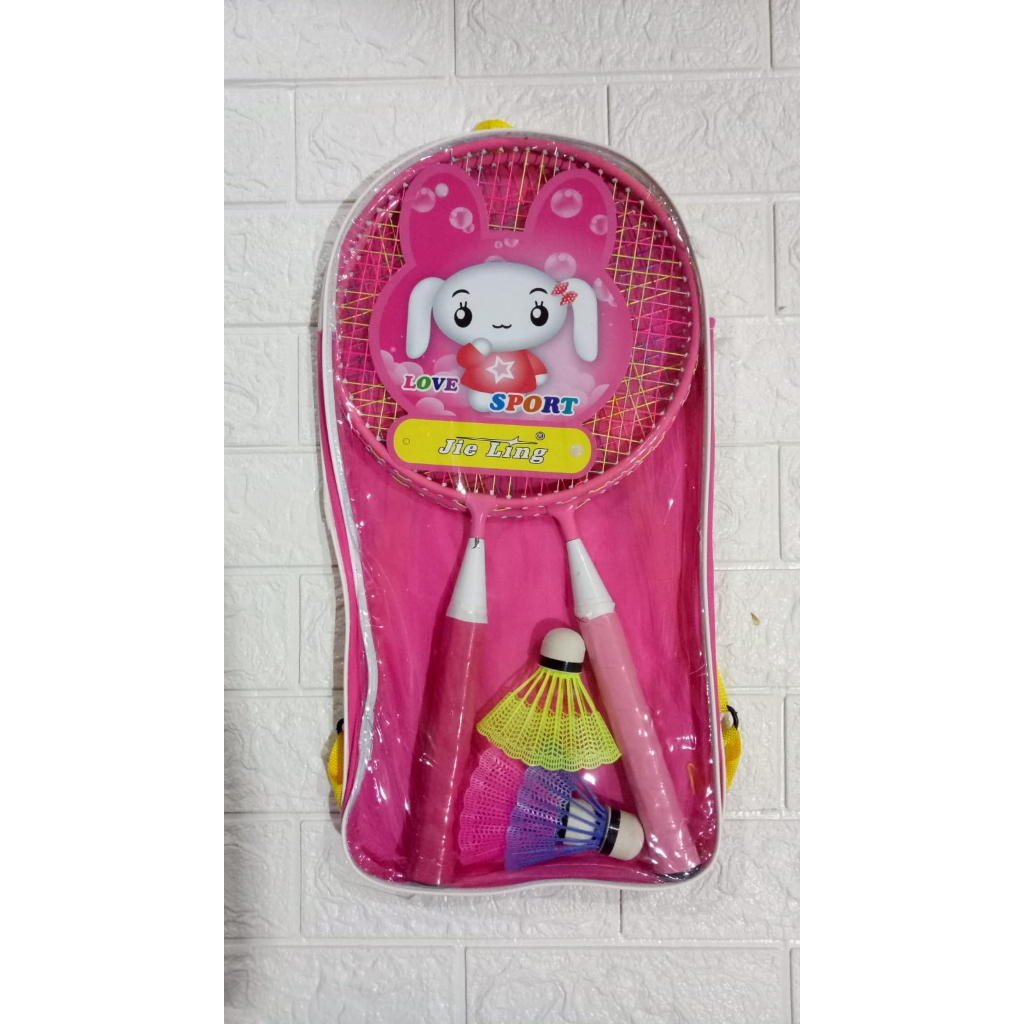 Jual RAKET BADMINTON ANAK JEILING KECIL SET (ISI 2 FREE KOK PLASTIK ...