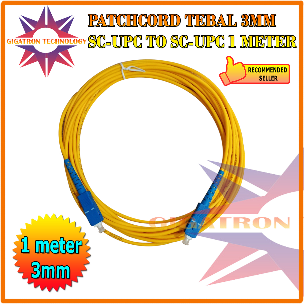 Jual Patch Cord SC UPC Kabel Fiber Optic Single Mode 1M Patchcord FO Warna Kuning 1 Meter SC-SC ...