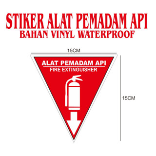 Jual stiker sign K3 rambu safety segitiga APAR / stiker simbol APAR ...
