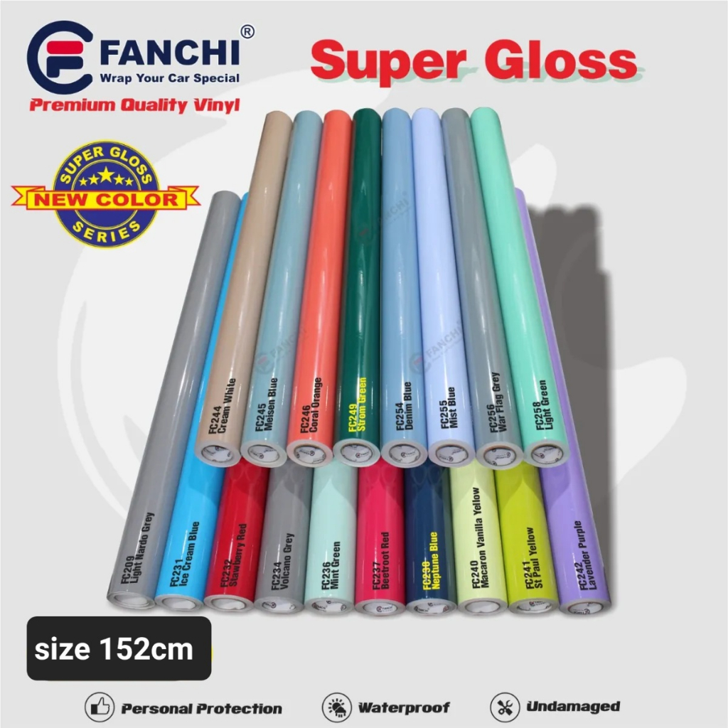 Jual 152cm Sticker FANCHI Super Glossy II New Color Series 152cm ...