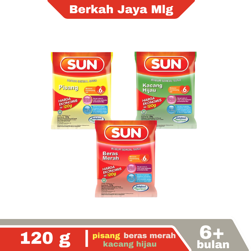 Jual SUN Ekonomis Bubur Sereal Susu Rasa Pisang, Beras Merah, dan ...