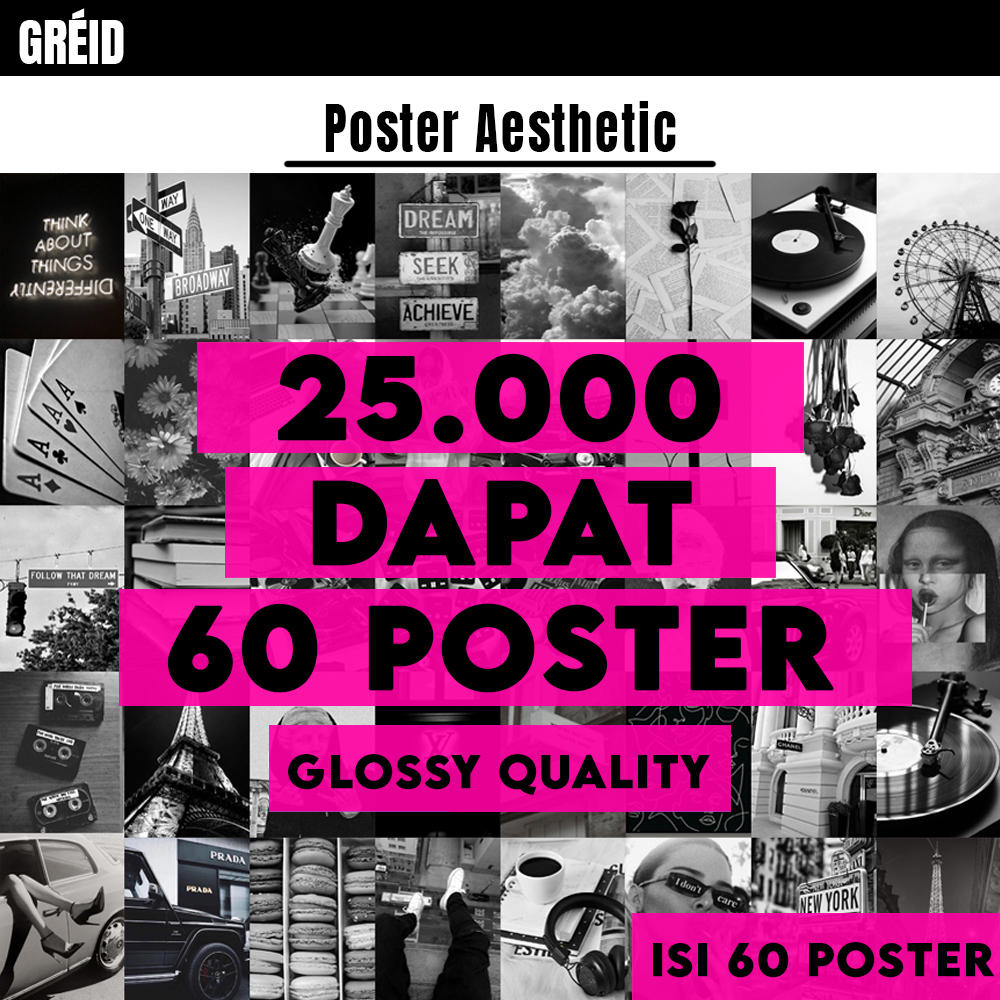 Jual [bisa COD] Poster Dinding Aesthetic isi 60 murah | Poster ...
