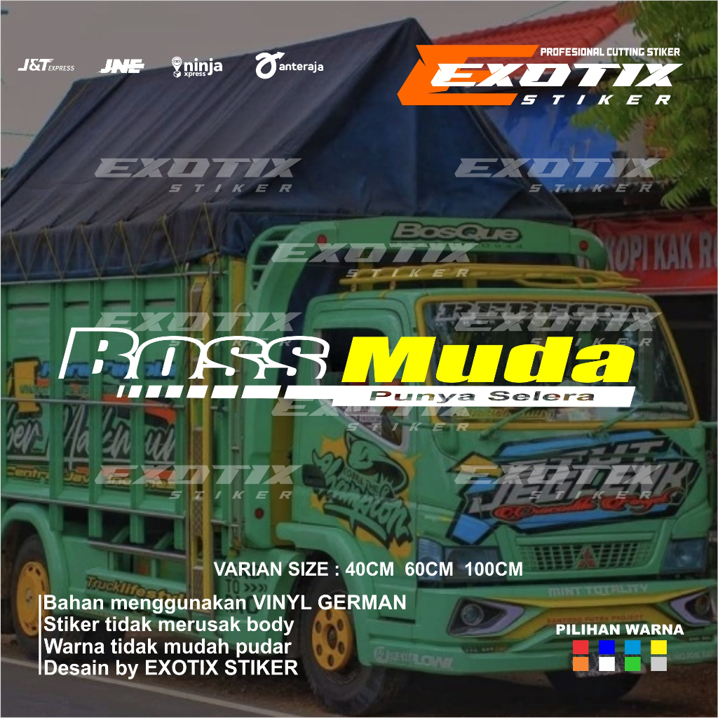 Jual Stiker kaca boss muda stiker kaca depan truk pick up mobil stiker ...