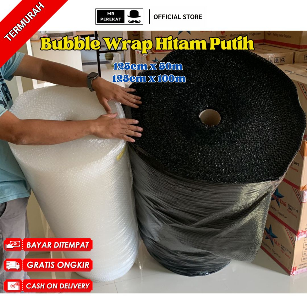Jual Bubble Wrap 100 Meter x 1.25 Meter Bubble Wrap Hitam Putih ...