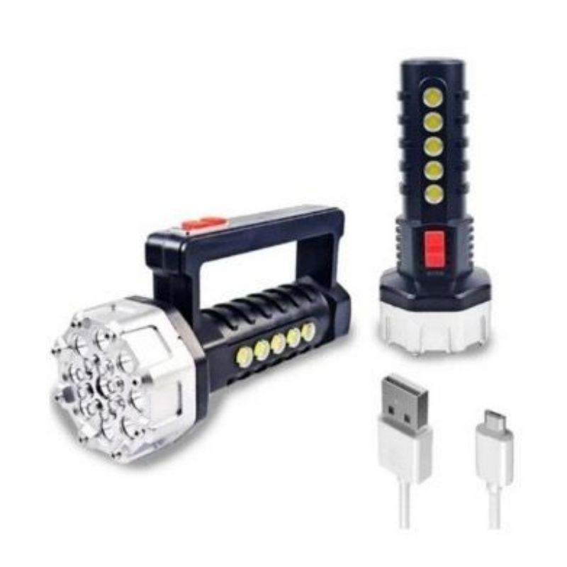 Jual LAMPU SENTER 17LED +COB SUPER TERANG 1200MA/18650 Battery | Shopee ...