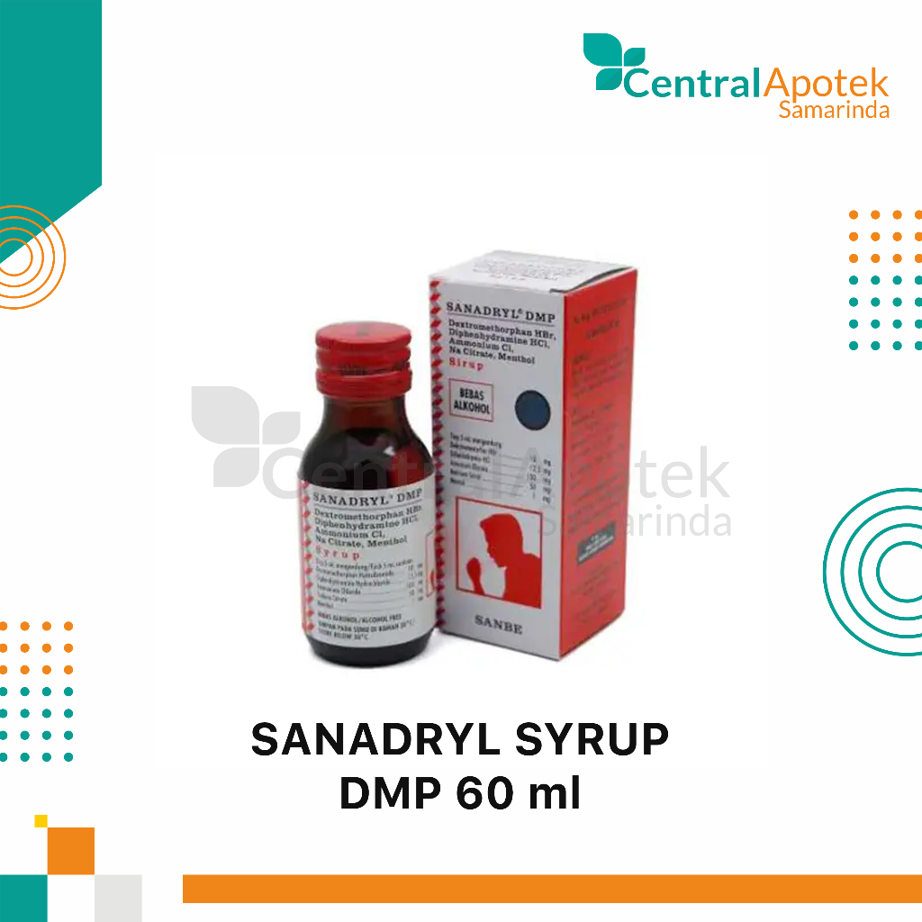 Jual Sanadryl DMP 60 ml / Botol / Obat Batuk Kering / Obat Batuk Tidak ...