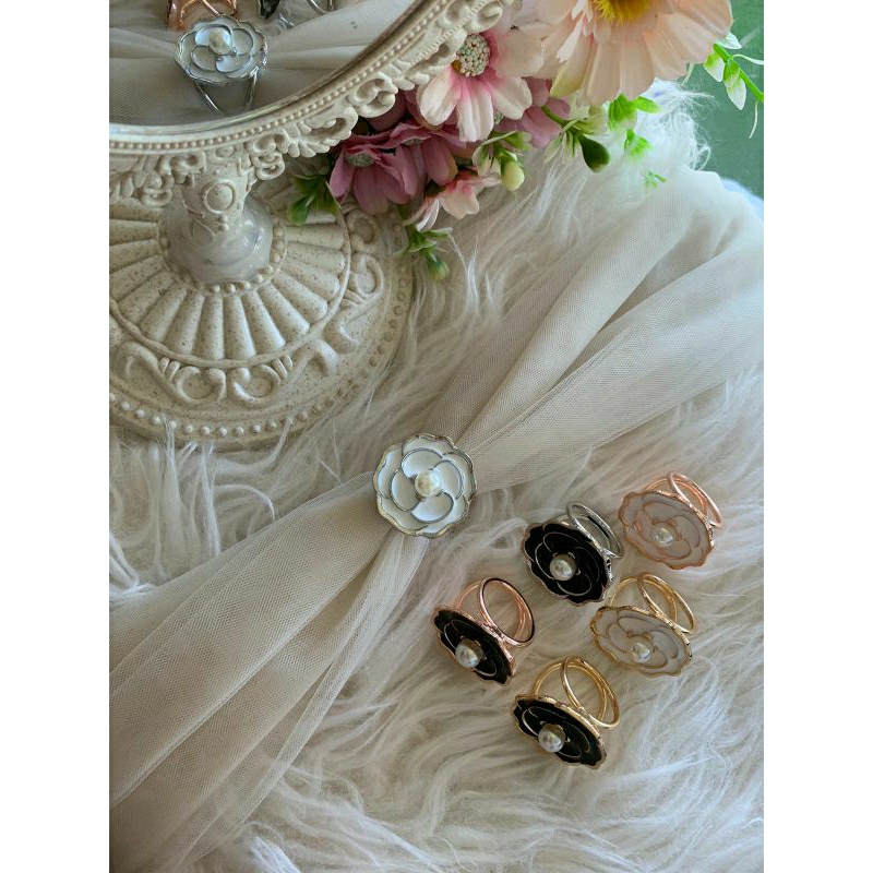 Jual Ring Hijab Bunga/Ring Hijab Mutiara Bunga | Shopee Indonesia