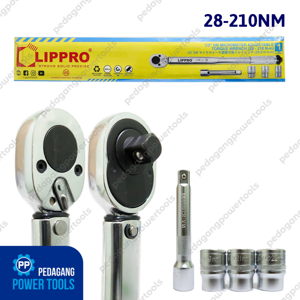 Jual LIPPRO 28-210 NM KUNCI MOMEN TORSI SET 1/2" ADJUSTABLE TORQUE ...