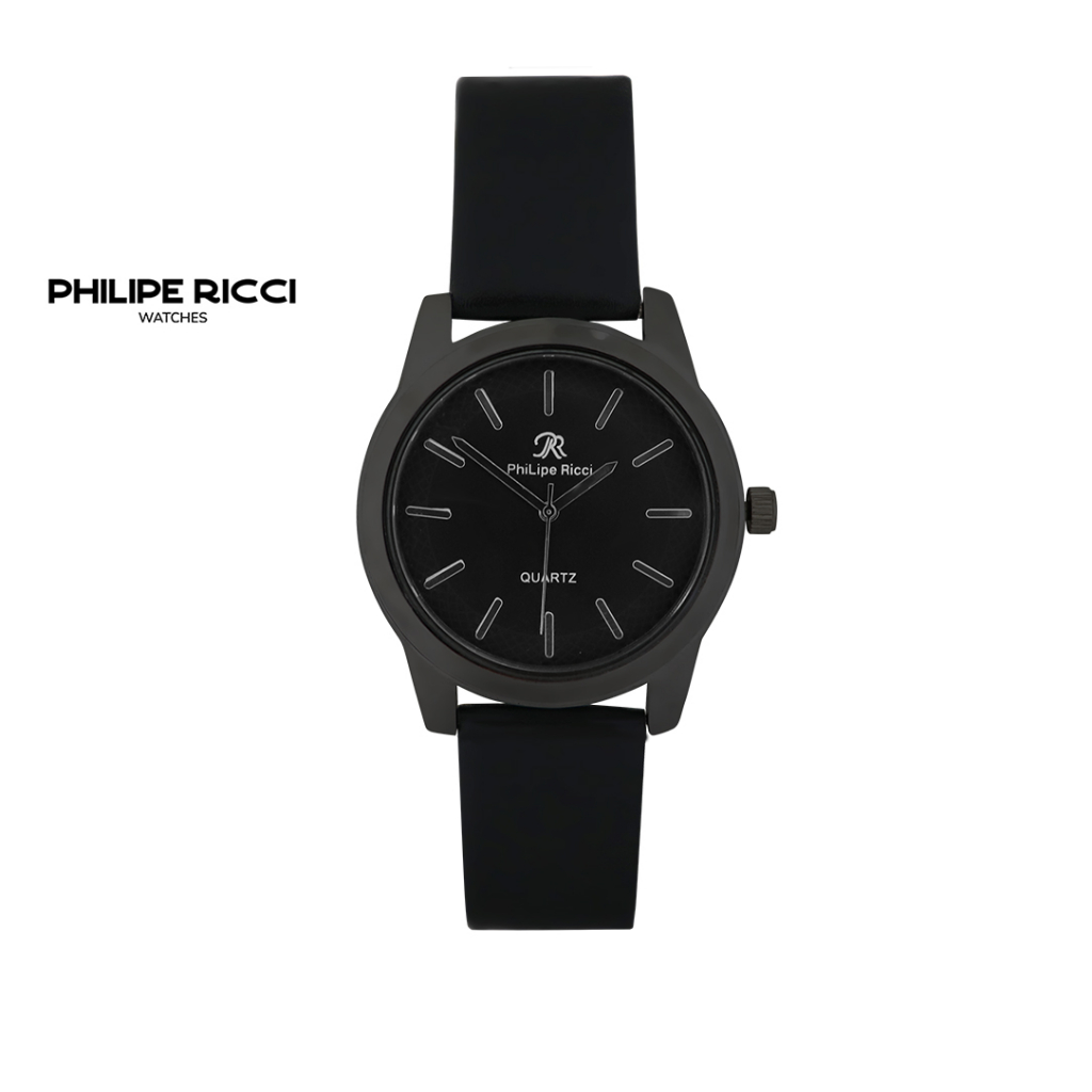Jual PhiLipe Ricci Jam Tangan Pria Kulit Hitam Original Kasual Analog ...
