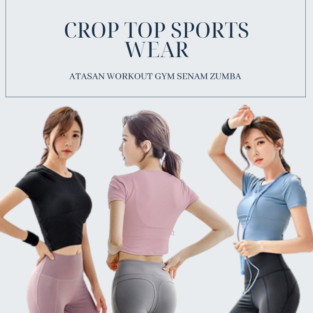 Jual Oppa Style Shop Crop Top Sports Wear | Baju Olahraga Wanita Crop ...