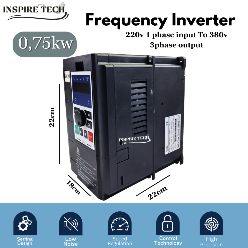 Jual Inverter Frekuensi 1phase 3phase 1phase to 3phase 0.75KW SURE INVERTER 220V/380V/220V to ...